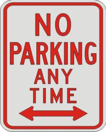 R7-1 No Parking Any Time With Double Arrow
